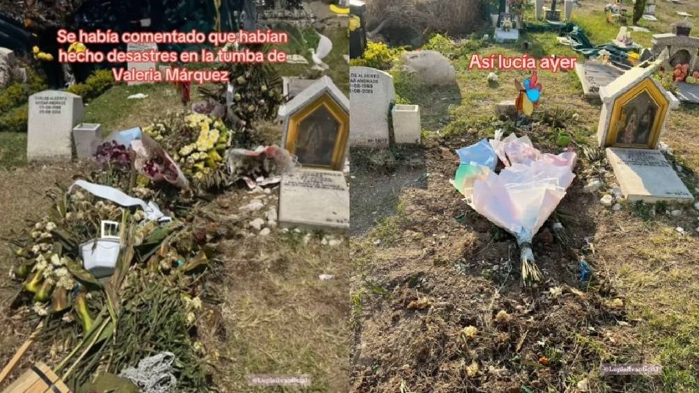 VIDEO: Vandalizan tumba de Valeria Márquez, según sus fans